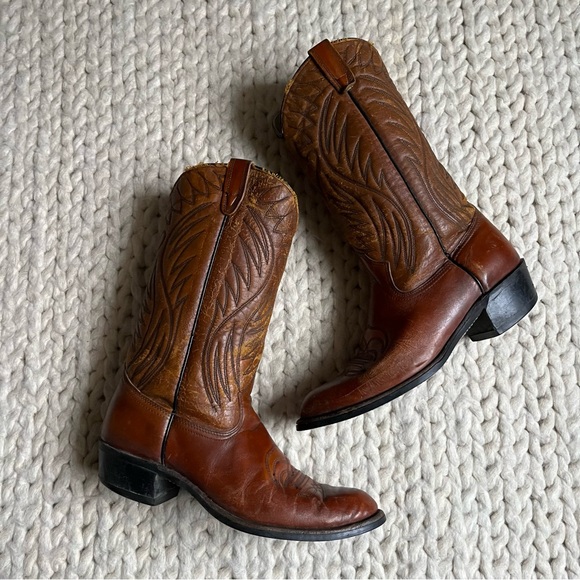 Texas Leather Manufacturing | Shoes | Vintage Texas Brown Leather ...